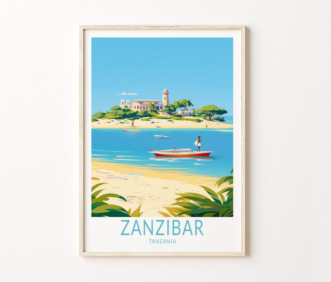 Zanzibar Travel Poster, Zanzibar Tanzanian Travel Wall Decor, Zanzibar ...