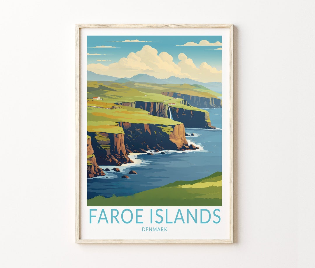 Faroe Islands Travel Poster Wall Art, Faroe Islands Poster, Faroe ...