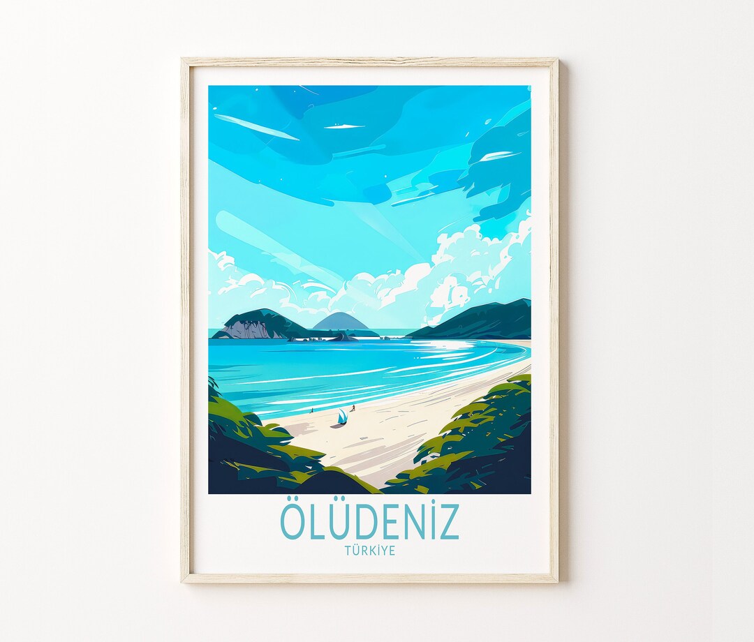 Oludeniz Turkiye Travel Poster, Oludeniz Travel Poster, Fethiye ...