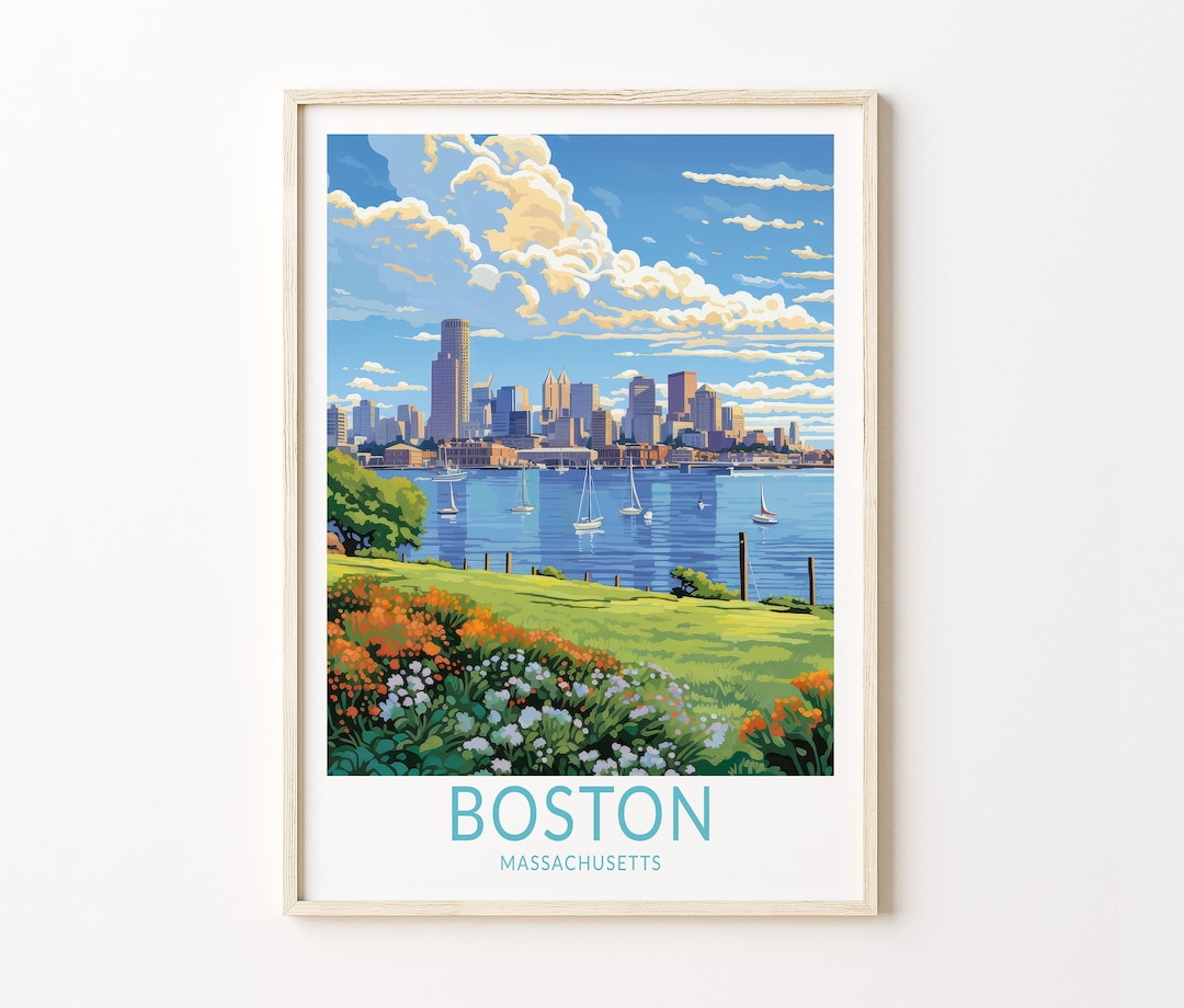 Boston Travel Print, Boston City Travel Poster, Boston Travel Wall Art ...
