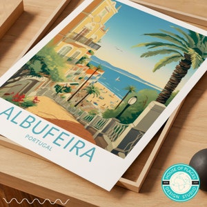 Albufeira Portugal Travel Poster, Albufeira Coast Poster Print ...