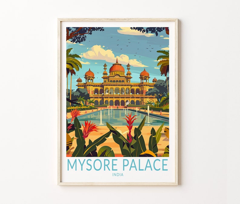 Mysore Palace India Travel Poster, India Wall Art, Mysore Palace Wall ...