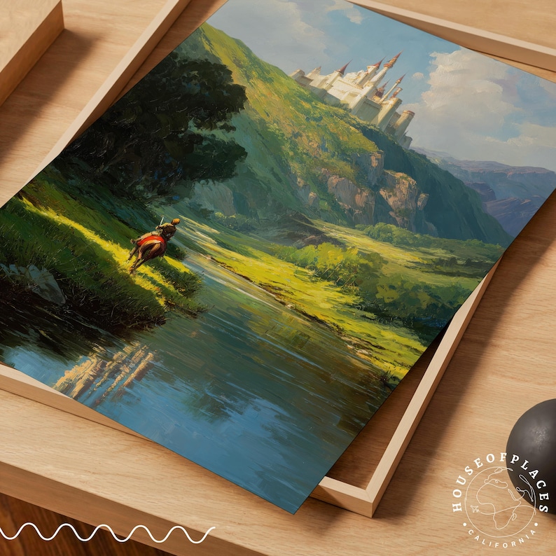 Hyrule Fantasy Landscape Travel Poster – Castle Valley Illustration ...
