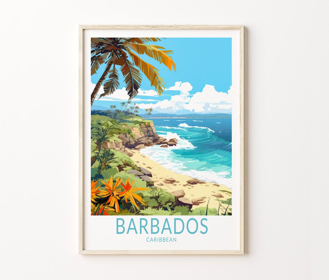 Barbados Poster, Barbados Caribbean Poster Print, Barbados Custom ...