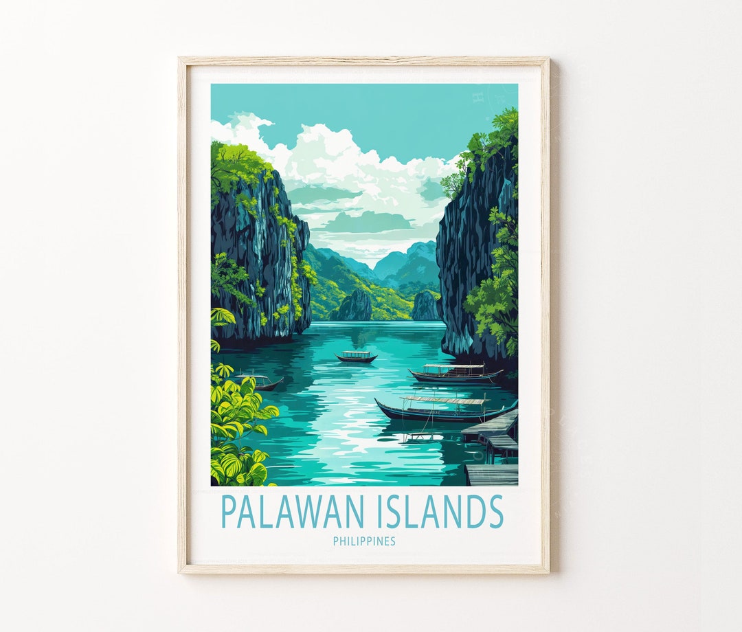 Palawan Islands Philippines Wall Art, Palawan Travel Poster ...
