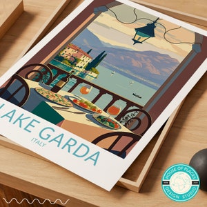 Lake Garda Travel Poster, Lake Garda Italy Travel Print, Italy Lake ...