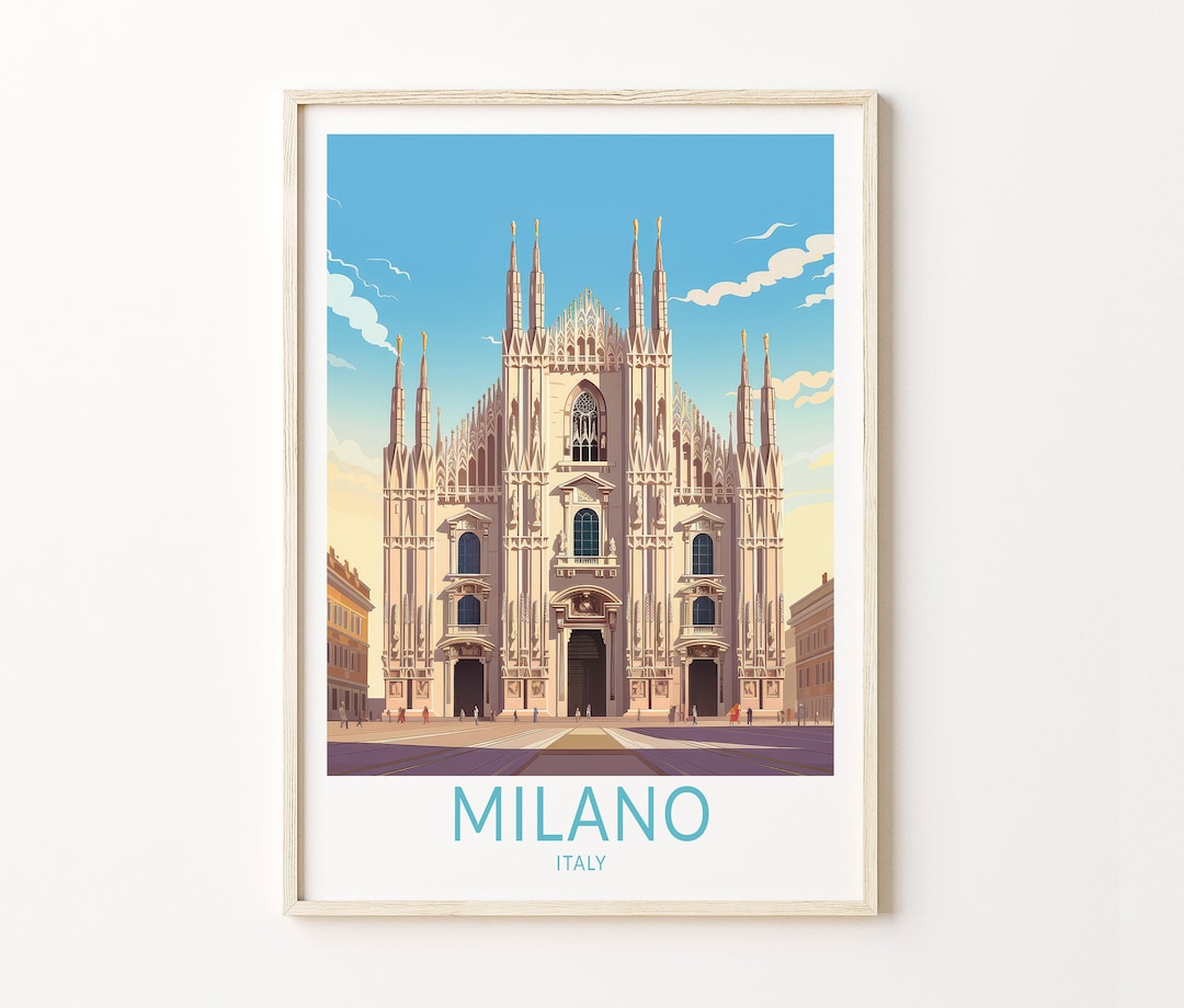 Milano City Travel Poster, Milano Italy Travel Poster Print, Italy ...