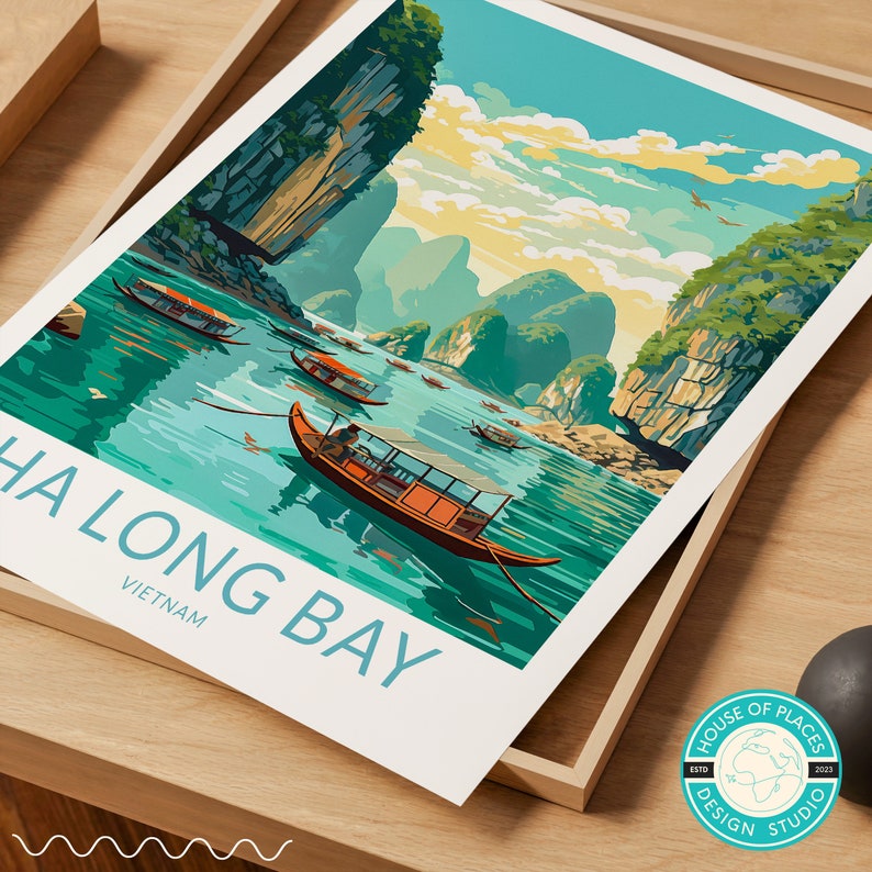 Ha Long Bay Vietnam Travel Print Ha Long Bay Island Poster - Etsy