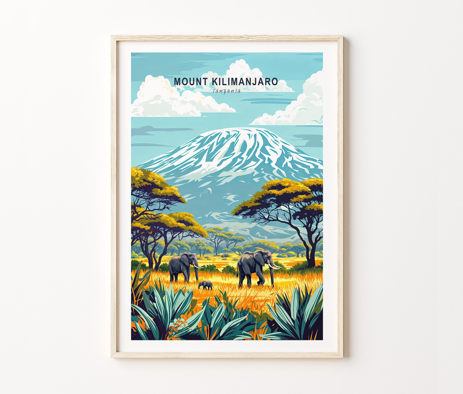 Mount Kilimanjaro Custom Travel Poster, Tanzania Wall Art, Mount ...