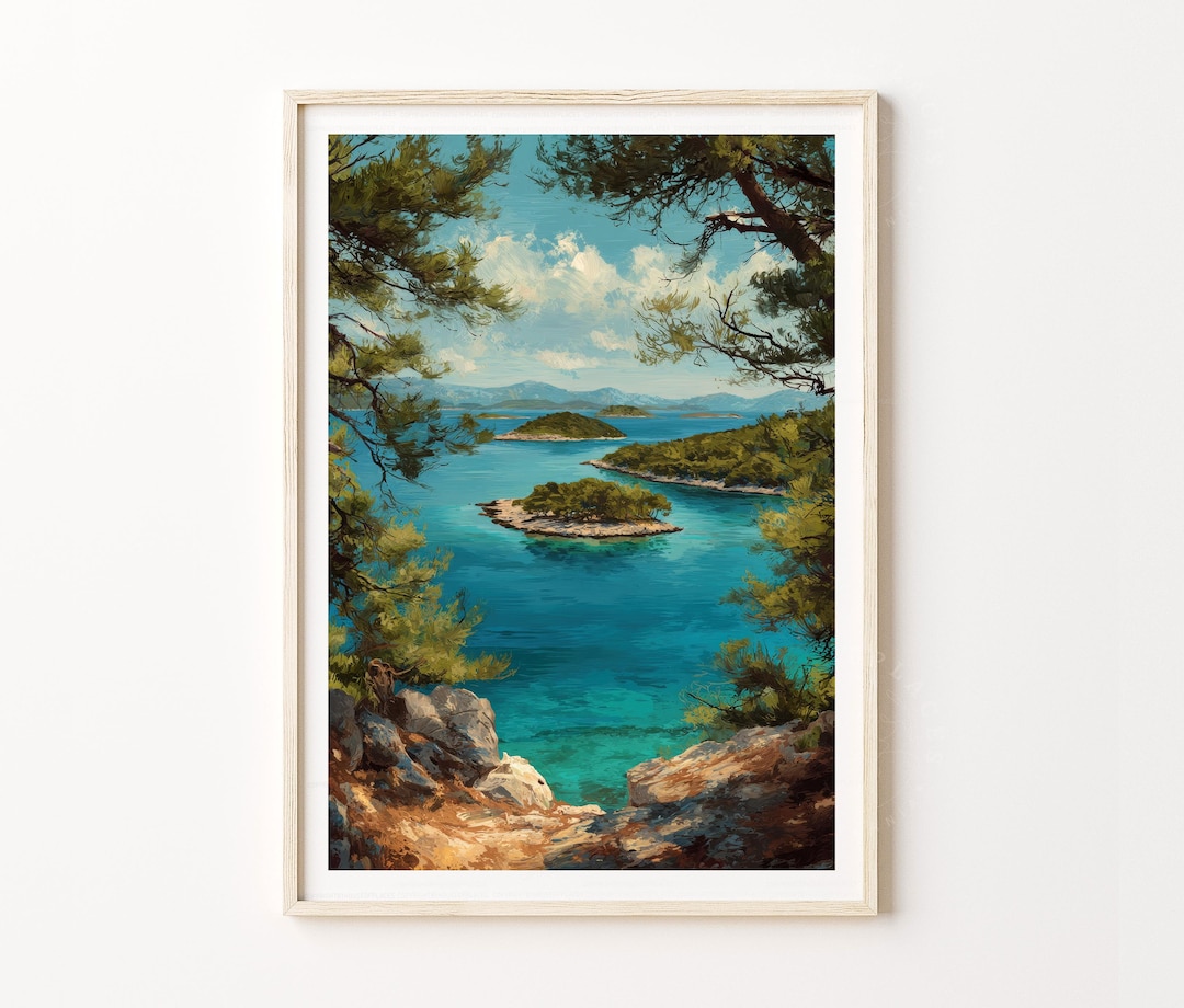 Mljet National Park Croatia Oil Painting Travel Poster Print – Adriatic ...