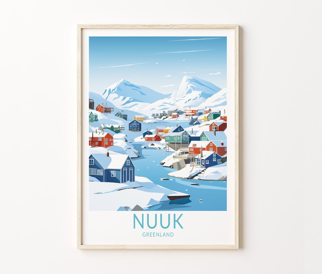 Nuuk Grönland Reiseplakat Wandkunst, Nuuk Grönland Poster, Nuuk Grönland Reisegeschenk, Besuchen ...