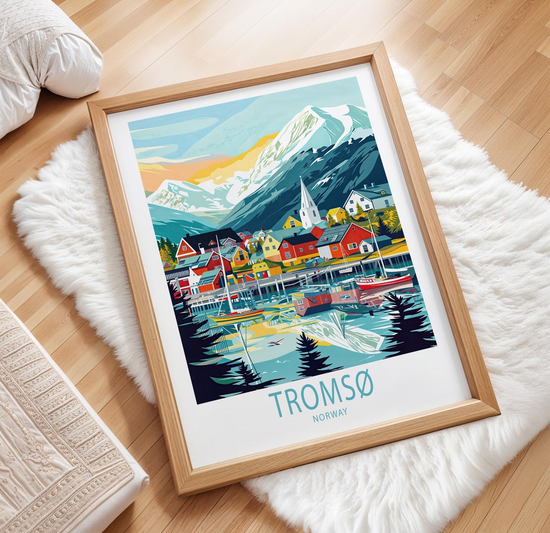 Tromsø Norway Travel Poster, Norway Wall Art, Tromsø Print ...