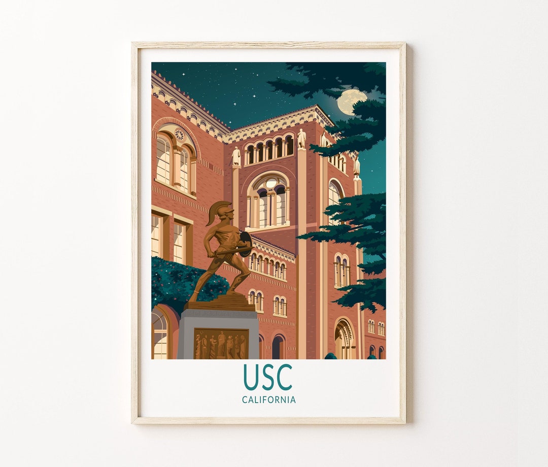University of Southern California Poster, USC Los Angeles City Wall Art ...