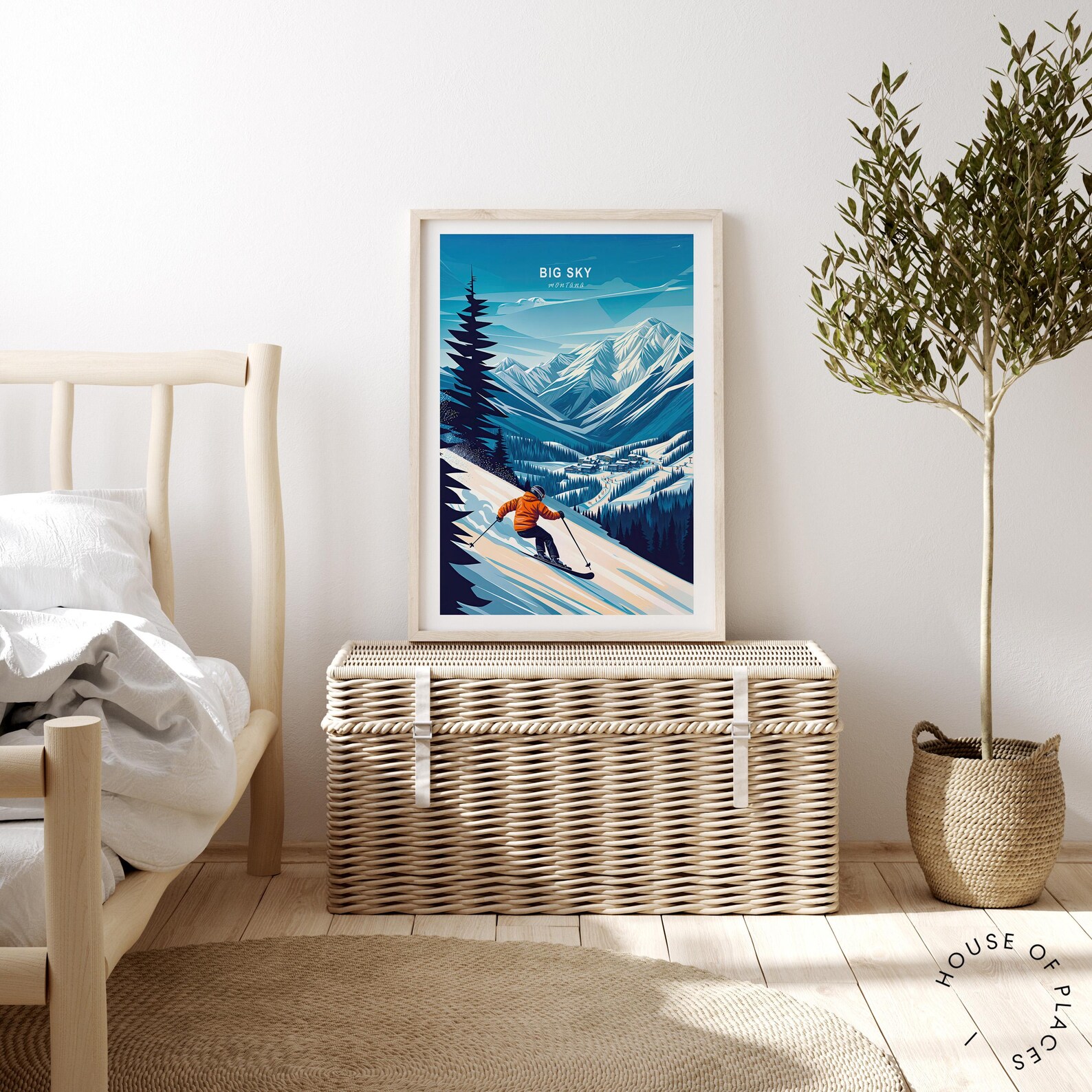 Big Sky Montana Custom Travel Poster, Montana Winter Print ,big Sky ...