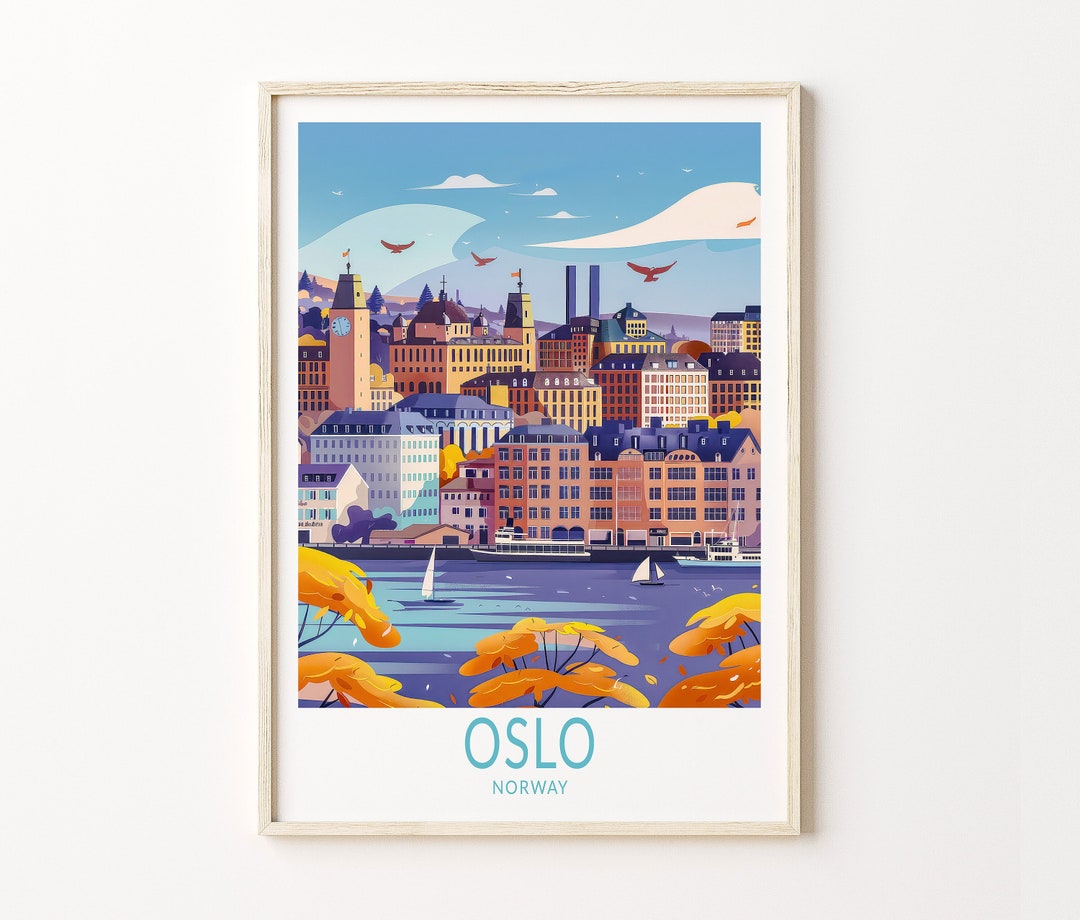 Oslo Norway Travel Poster, Norway Wall Art, Oslo Norway Travel Print ...