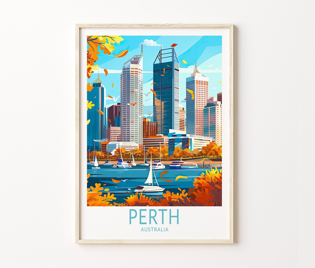Perth Australia Poster, Australia City Print, Perth Wall Art, Australia ...