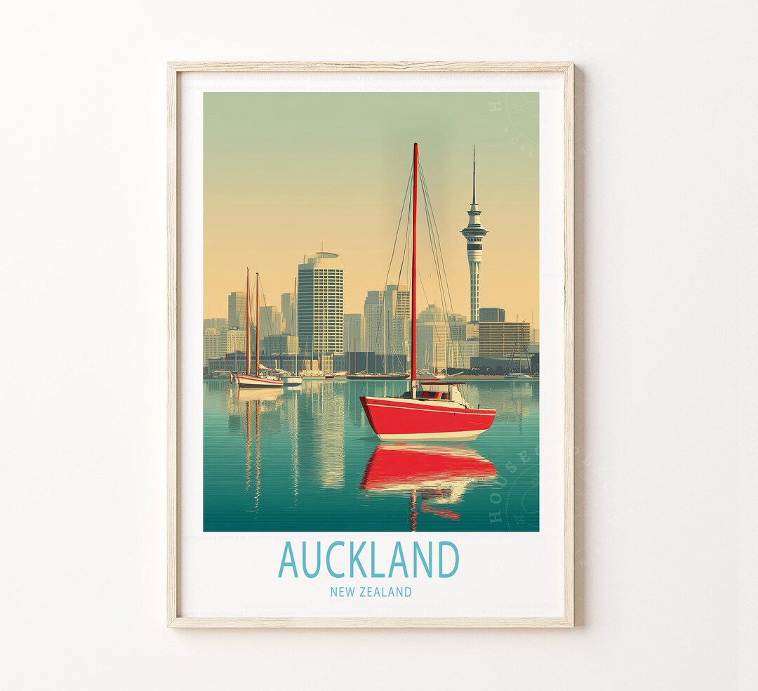Auckland New Zealand Travel Wall Art, New Zealand Travel Print ...