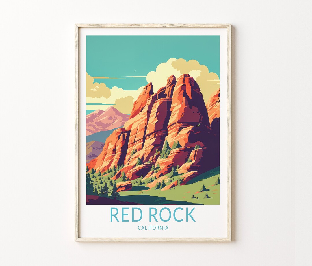 Red Rock State Park Print Wall Art, Red Rock California Poster, Red ...