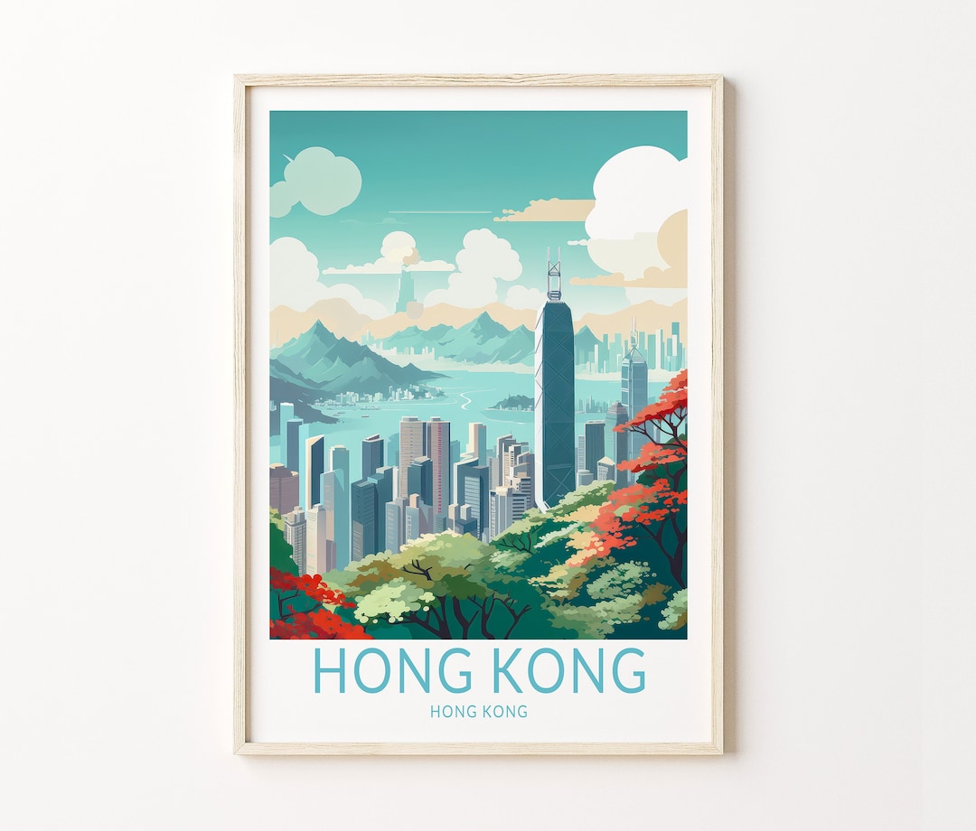 Hong Kong Travel Poster, Hong Kong City Poster Print, Hong Kong Wall ...