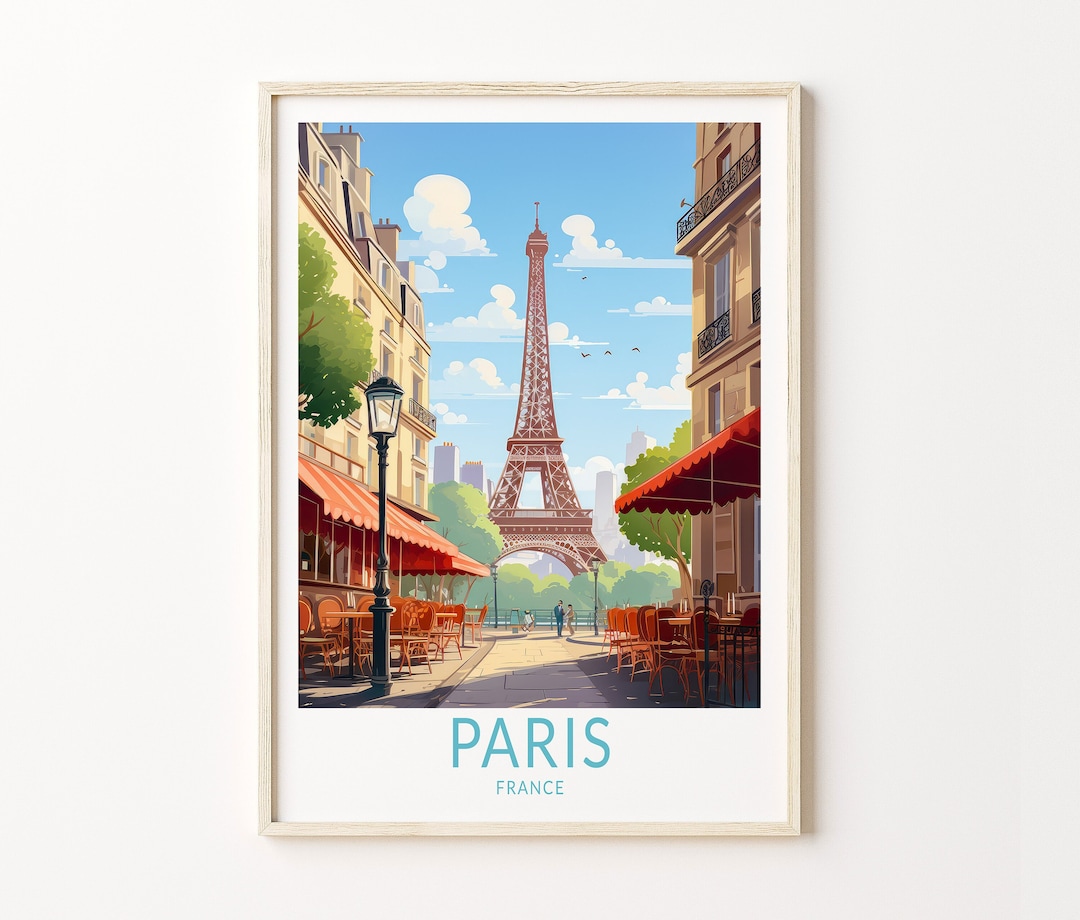 Paris France Travel Poster Wall Art, Eiffel Tower Paris France Travel ...