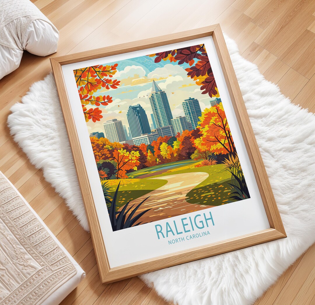 Raleigh North Carolina Travel Poster, Raleigh Print, North Carolina ...