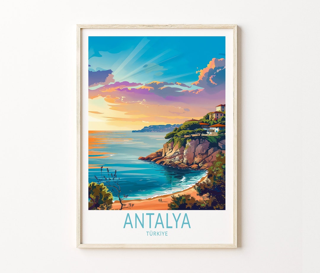 Antalya Turkey Travel Poster, Antalya Travel Wall Art, Turkey Travel ...