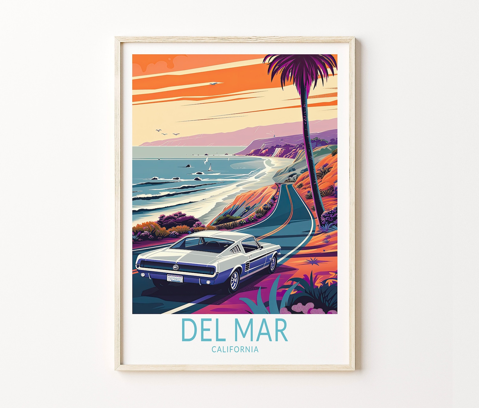 Del Mar San Diego Poster, Del Mar California Wall Art, Home Decor, San ...