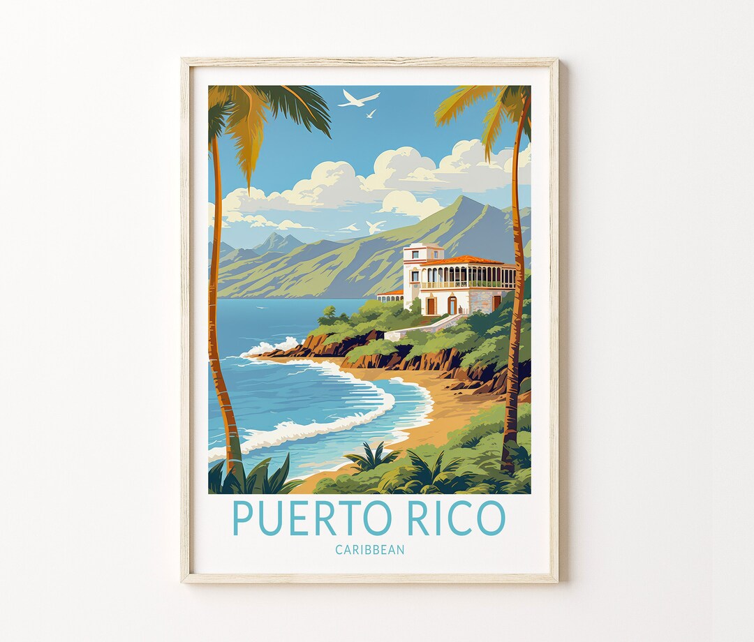 Puerto Rico Travel Poster Wall Art, Puerto Rico Coastal Poster, Puerto ...