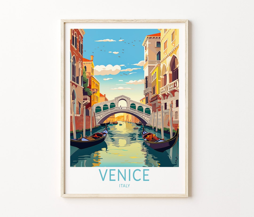 Venice Italy Travel Poster, Venice Travel Art Wall Decor, Home Decor ...