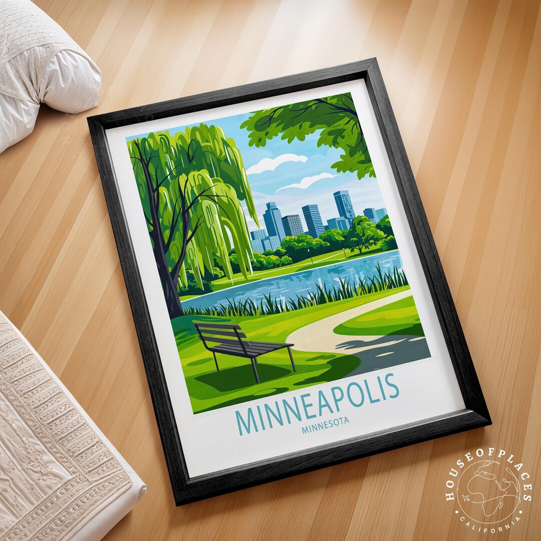 Minneapolis Minnesota Travel Poster, Minneapolis Wall Art Print ...
