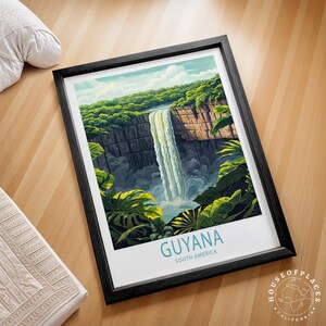 Guyana Travel Poster, South America Wall Art, Guyana South America ...