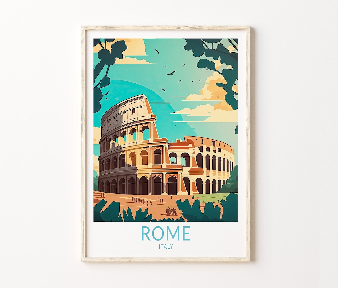 Rome Italy Travel Poster Wall Art, Rome Colosseum Poster, Colosseum ...