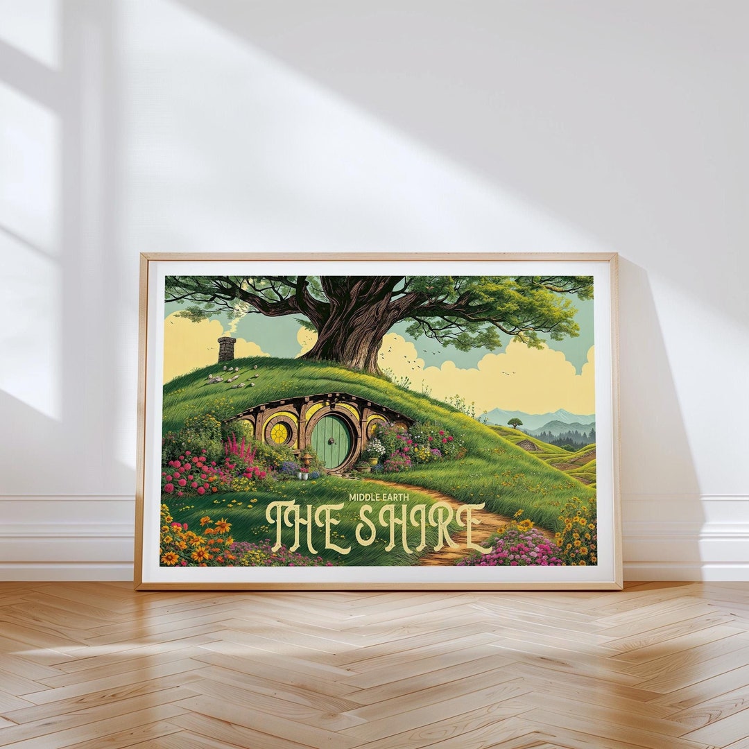 The Shire Poster, Shire Middle Earth Wall Art, Middle Earth Art Print ...