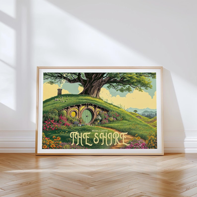 The Shire Poster, Shire Middle Earth Wall Art, Middle Earth Art Print ...
