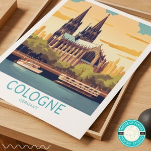 Cologne Travel Poster, Cologne Germany Poster Print, Cologne Custom ...