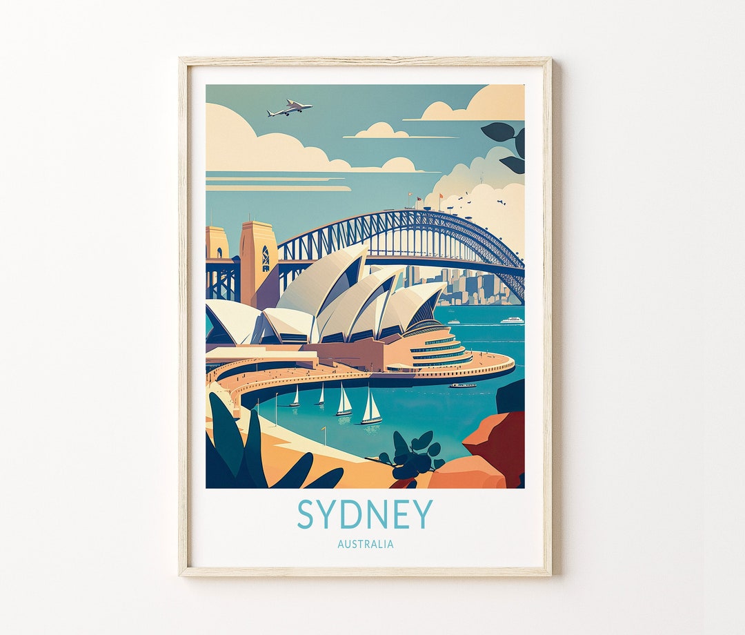 Sydney Travel Print, Sydney Australia Travel Art Poster, Home Decor ...