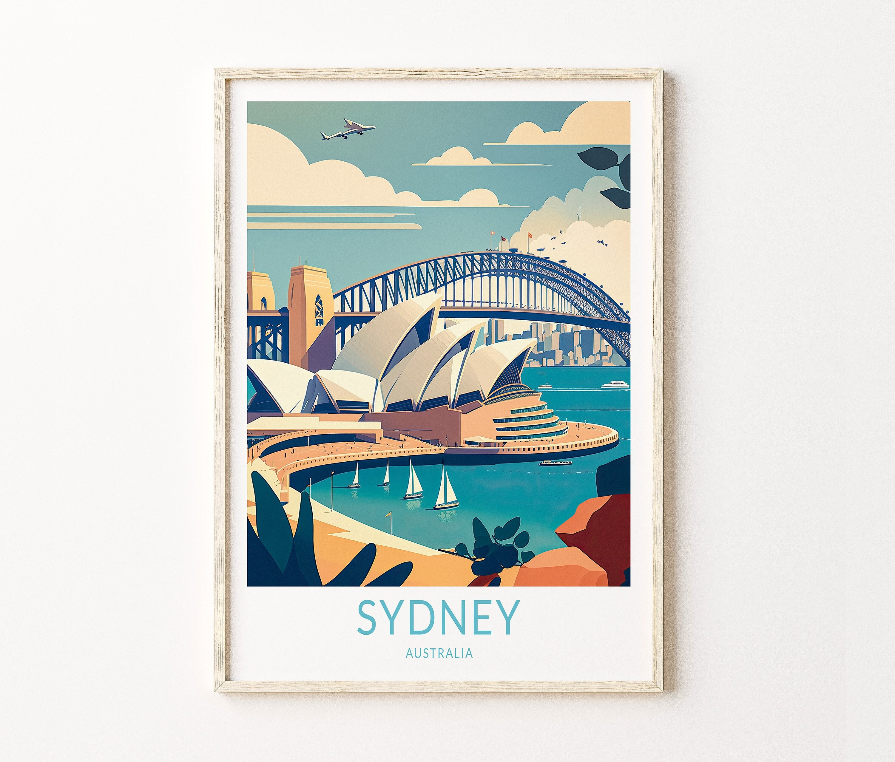 Sydney Travel Print, Sydney Australia Travel Art Poster, Home Decor ...