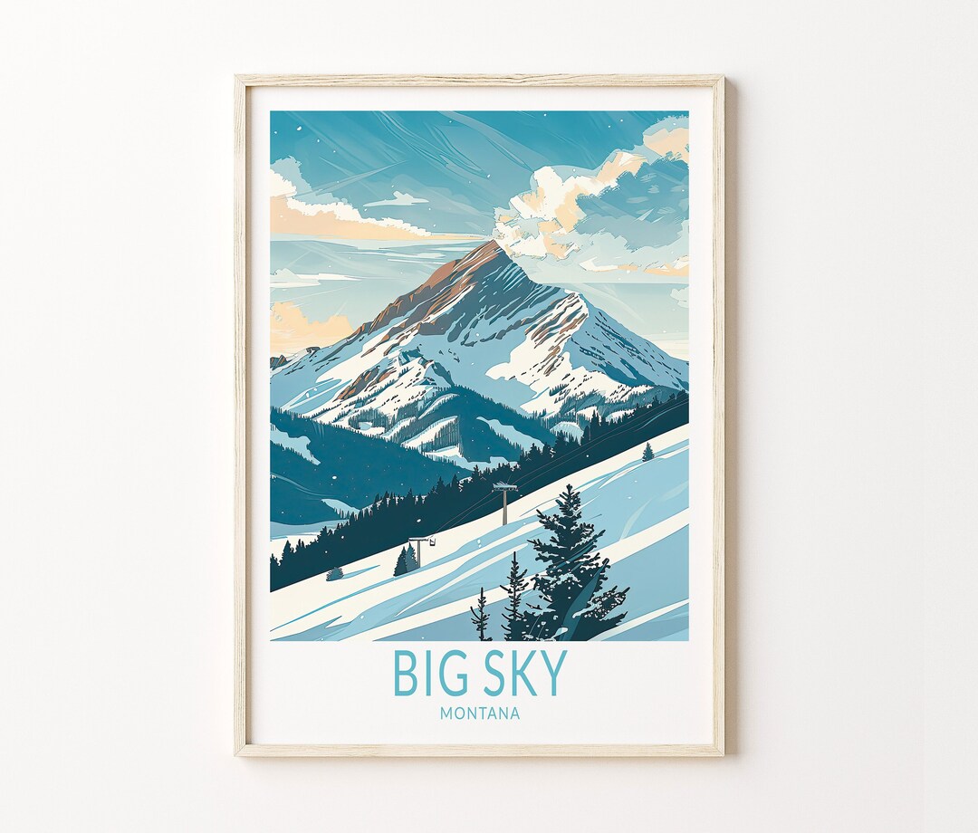 Big Sky Travel Print, Big Sky Montana Poster, Montana Wall Art, Custom ...