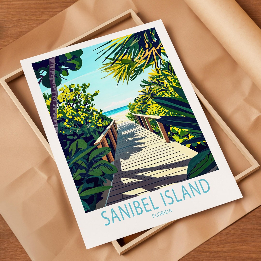 Sanibel Island Florida Travel Poster, Florida Wall Art, Sanibel Island ...