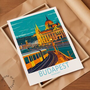 Budapest Hungary Travel Poster, Hungary Travel Wall Art, Hungary Custom ...