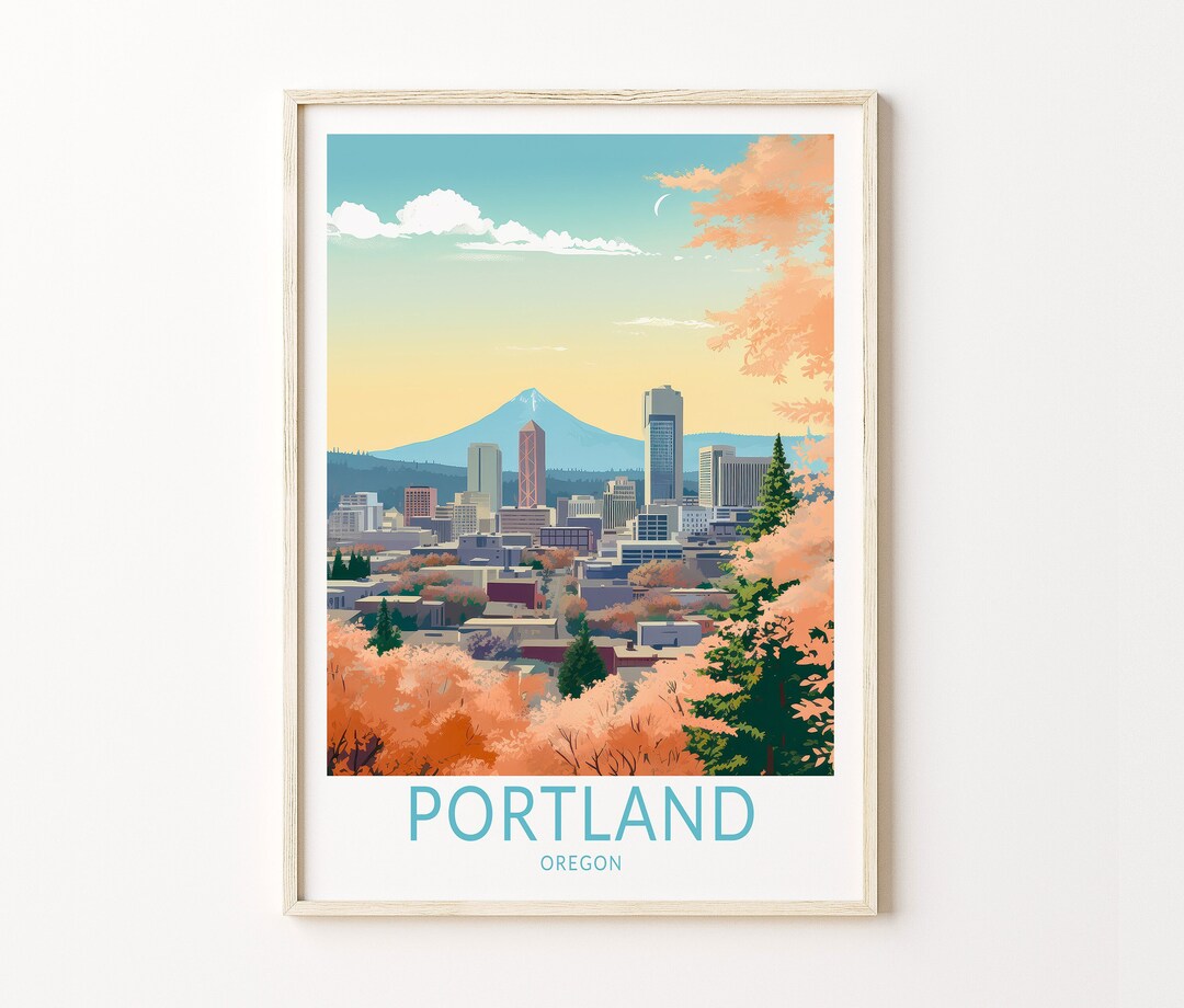Portland Travel Print, Portland Oregon Travel Poster Print, Portland ...