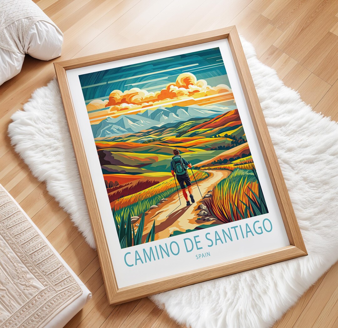 Camino De Santiago Travel Poster, Spain Wall Art, Camino De Santiago ...