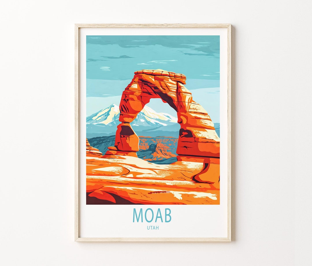 Moab Utah Travel Poster, Utah Wall Art, National Park Print, Birthday ...