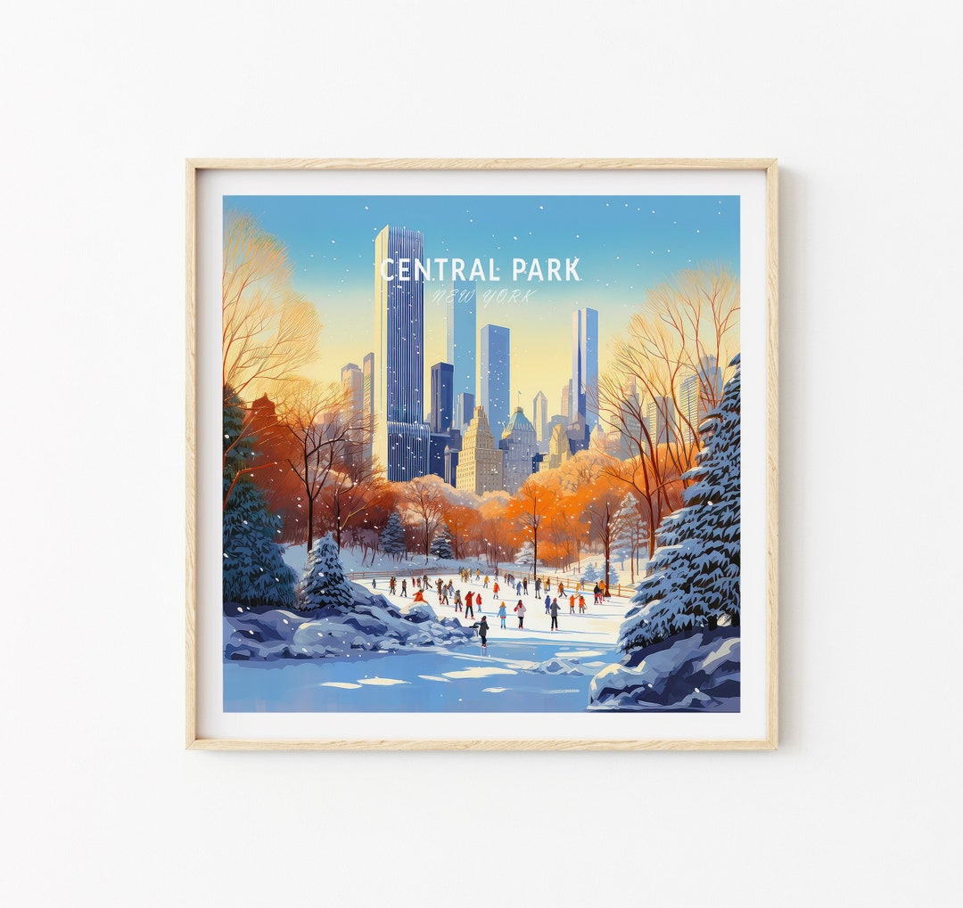 Central Park Poster, Central Park New York Travel Poster, New York ...