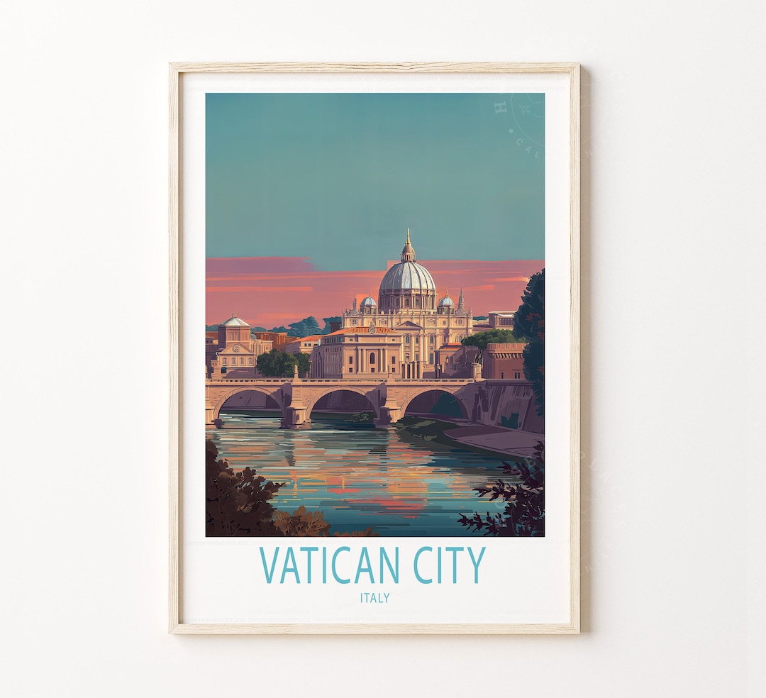 Vatican City Italy Travel Poster Vatican City Travel Print, Italy ...