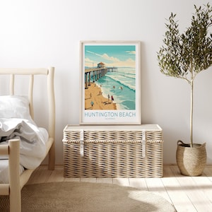 Huntington Beach California Travel Print, Huntington Beach Poster Print ...