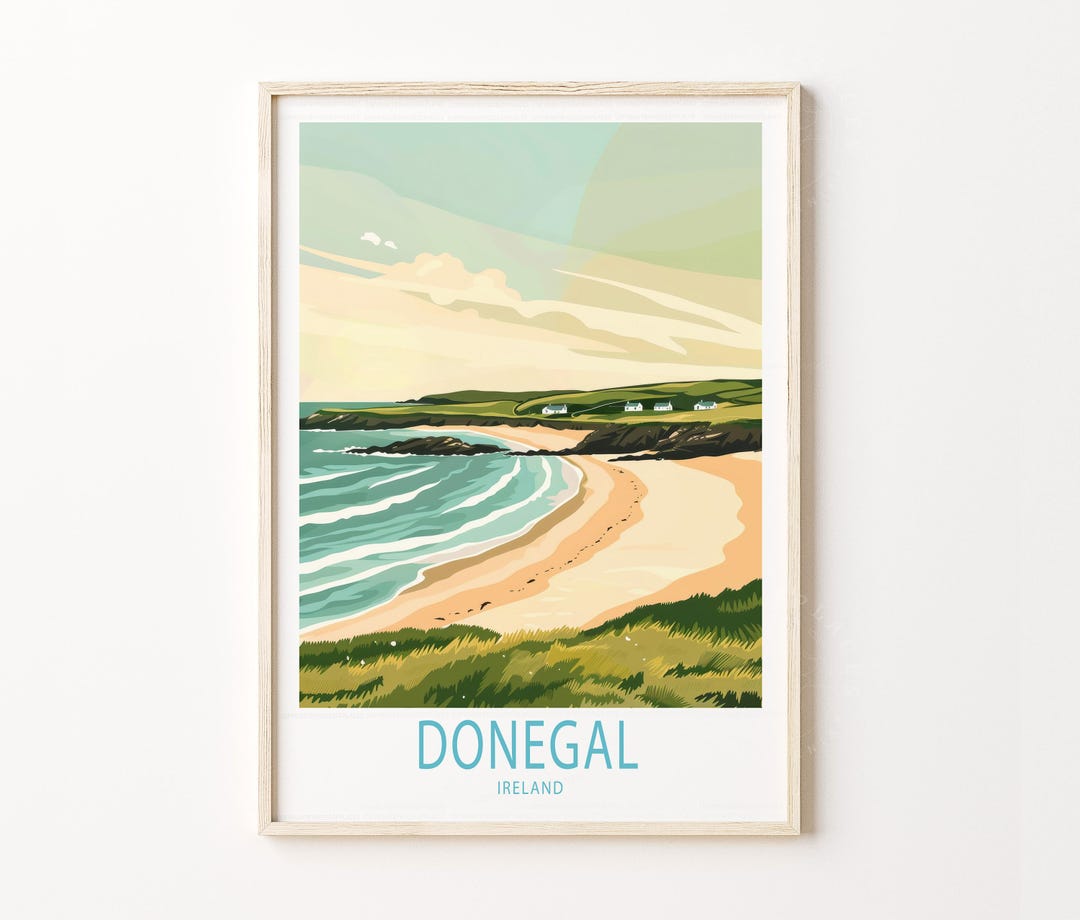 Donegal Ireland Travel Poster, Ireland Wall Art, Donegal Coastal Print ...