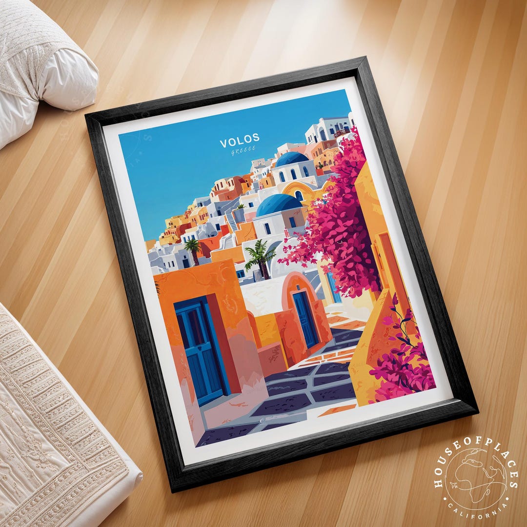 Volos Greece Travel Poster, Greece Travel Wall Art, Volos Travel Print ...