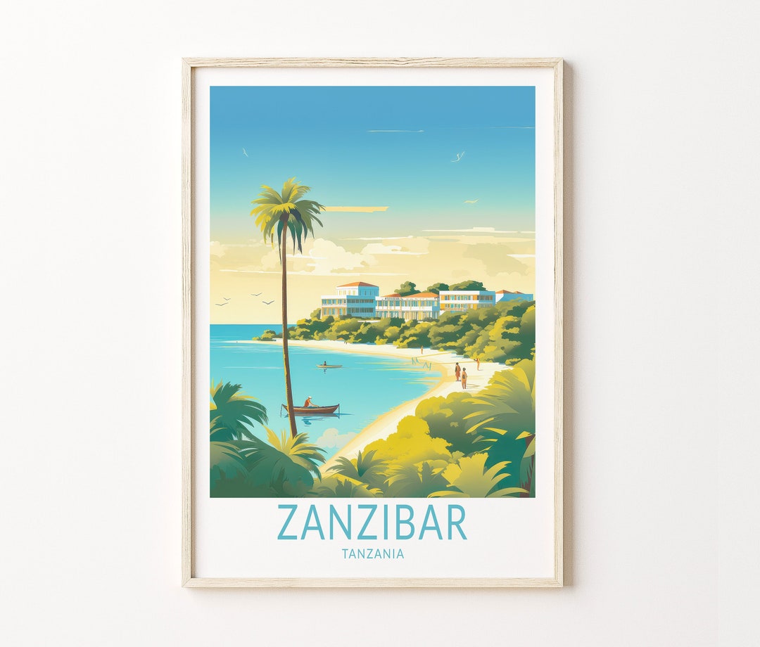 Zanzibar Travel Poster, Zanzibar Tanzanian Travel Wall Decor, Zanzibar ...