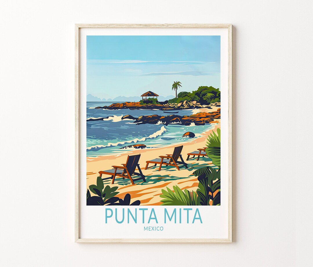 Punta Mita Travel Print, Mexico Wall Art, Punta Mita Coast Print, Travel Home Decor, Birthday ...